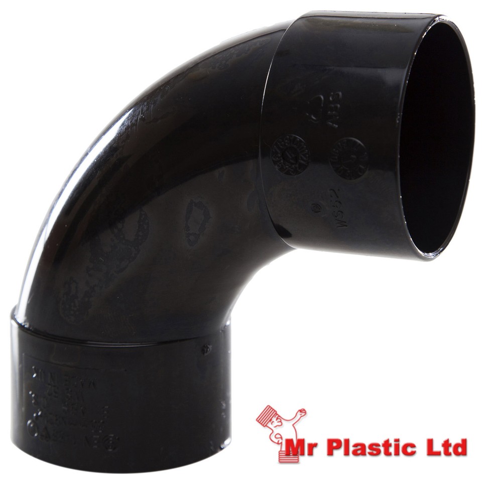 Polypipe 50mm Solvent Weld Waste Pipe Fittings in Black (actual size ...