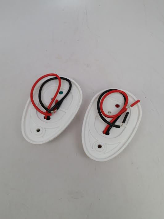 MARINE BOAT PAIR OF GREEN RED NAVIGATION SIDE LIGHT WHITE NYLON HOUSING ...