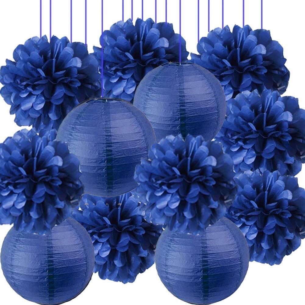 Navy Blue Paper Lanterns 20Pcs 6 Inch 12 Inch Paper Lanterns Assort