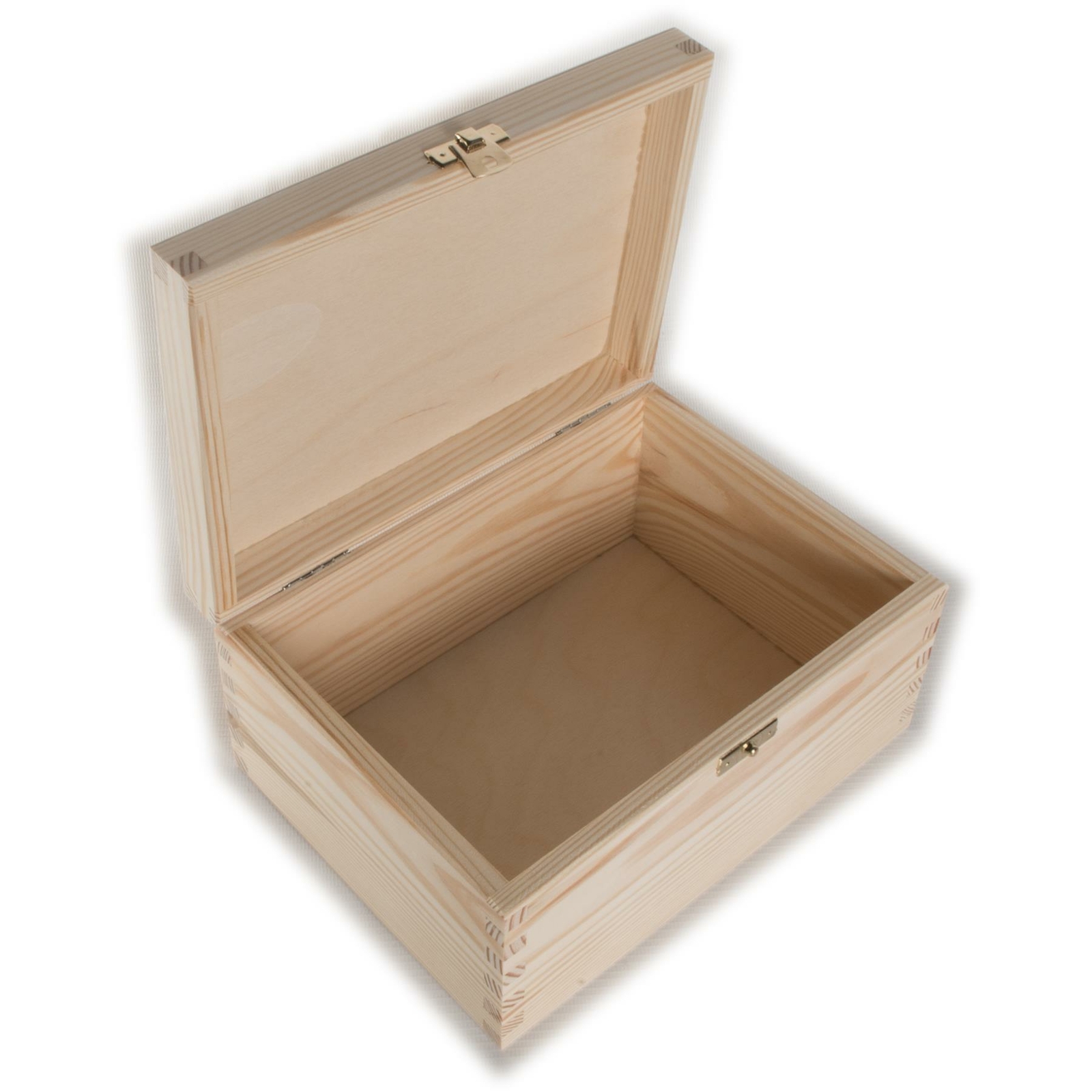 Wooden Box with Lid & Clasp 22x16x10cm /Rectangular Plain Keepsake ...