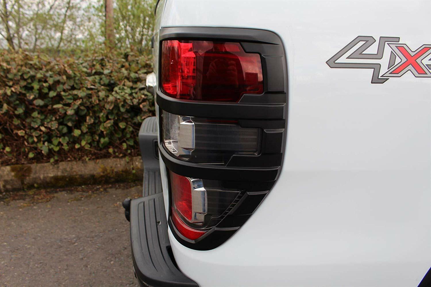 Matte Black Rear Tail Light Cover Guards Ford Ranger T7 2016 Onwards ...