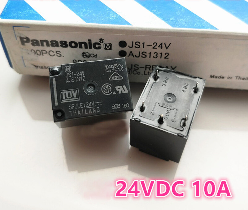 1PC Panasonic JS1-24V AJS1312 Power Relay 5 Pins 24VDC 10A | eBay