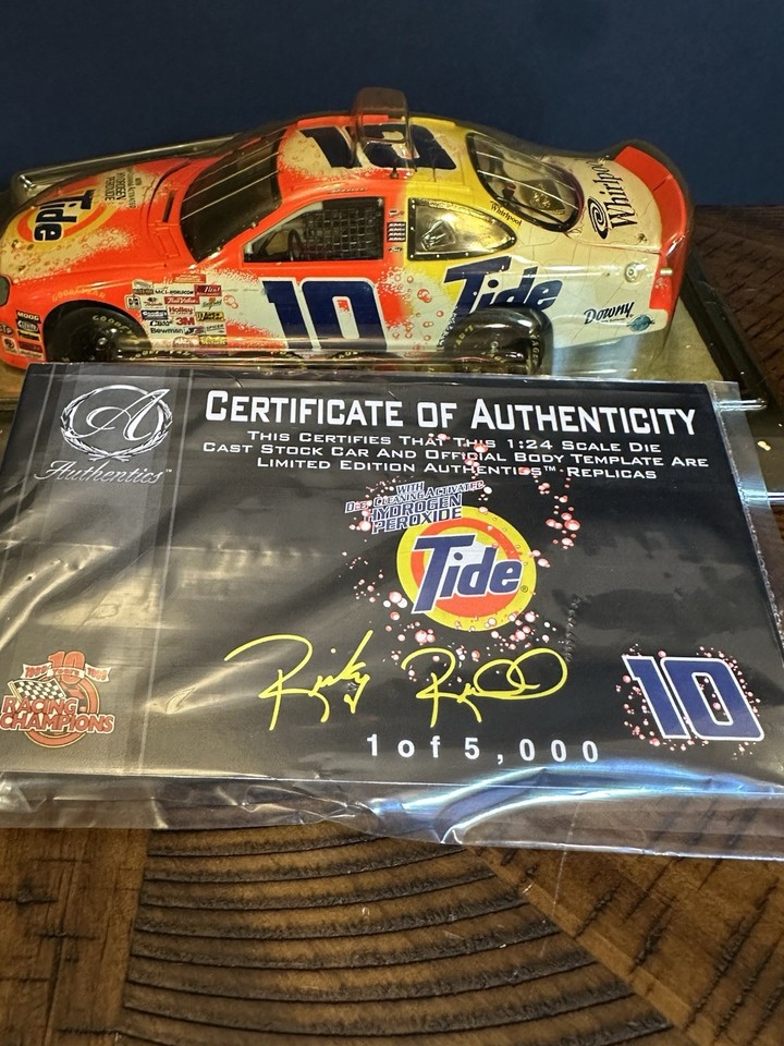 Ricky Rudd #10 Tide 1:24 NASCAR Die‑Cast Authentics w/ COA – 1 of 5,000 ...