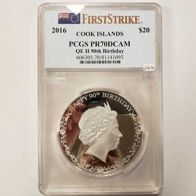 2016 $20 Cook Islands 3 oz .999 Silver Queen Birthday - PCGS PF 70 DCAM ...