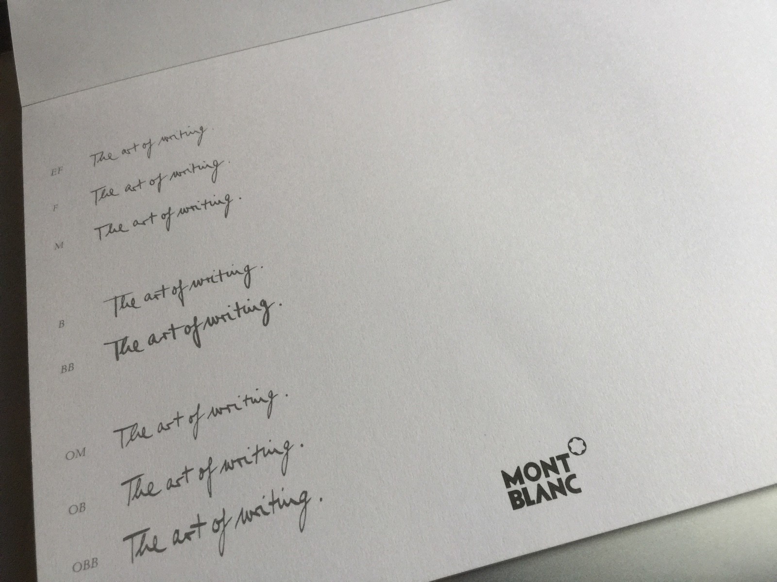MONTBLANC WRITING TEST PAPER PAD - EMBOSSED - IDENT. NO. 4010551 - 5 ...