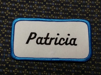 PATRICIA NAME TAG BLUE AND WHITE PATCH | eBay