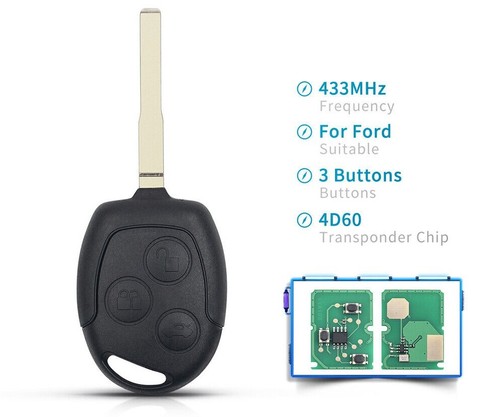 Fits Ford Focus 433Mhz Complete Transponder Remote Key | eBay
