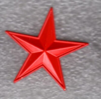 Red star pin badge. 3D design. Communist. Anarchy, Solidarity. Metal ...