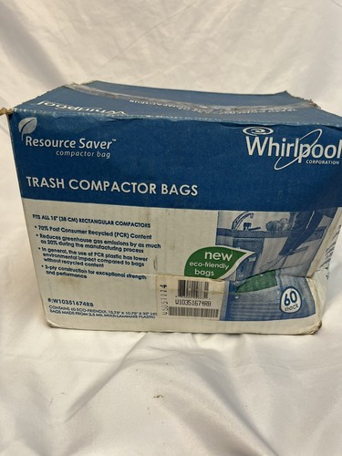 W10165294RB Whirlpool 15 Inch Plastic Trash Compactor Bags 60 Pack ...