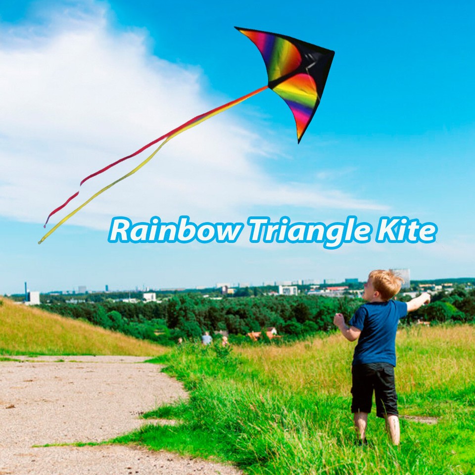Big Triangle Kite Easy To Fly Colorful Flight Kite with Wire Board ...