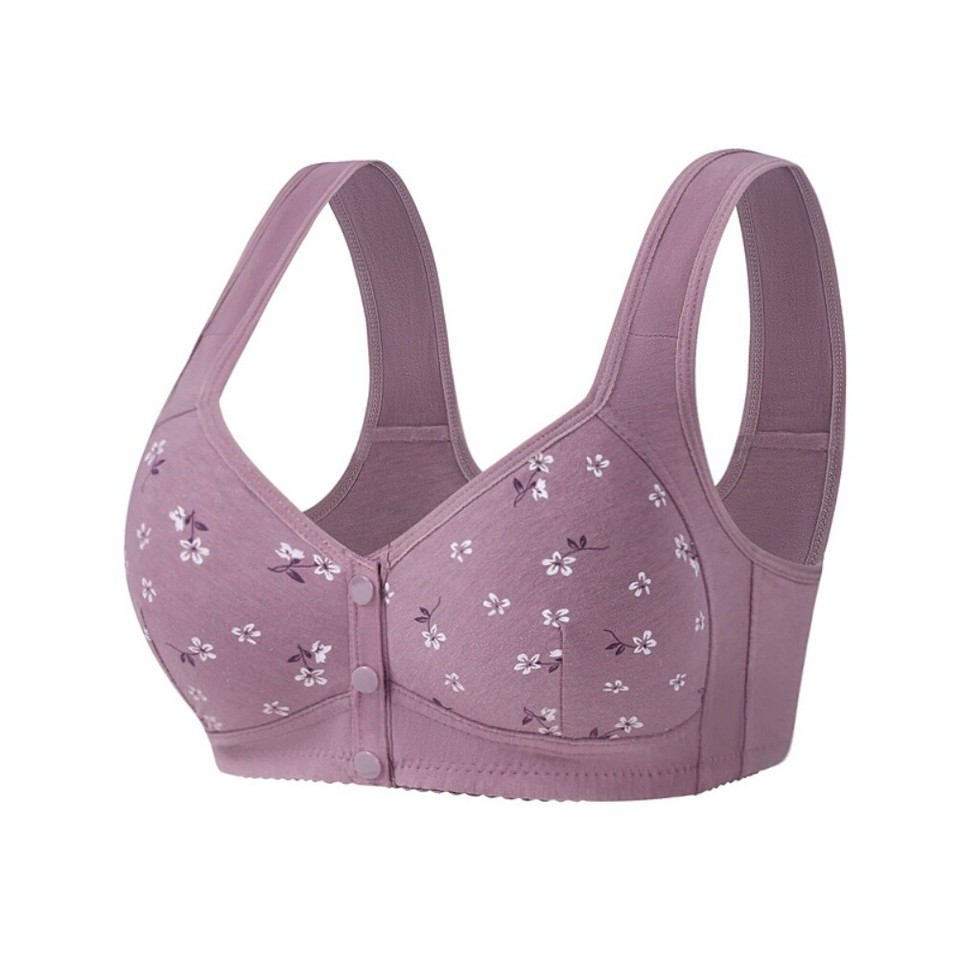 Women Daisy Bras No-Underwire Front Closure Senior Wireless Snap ...
