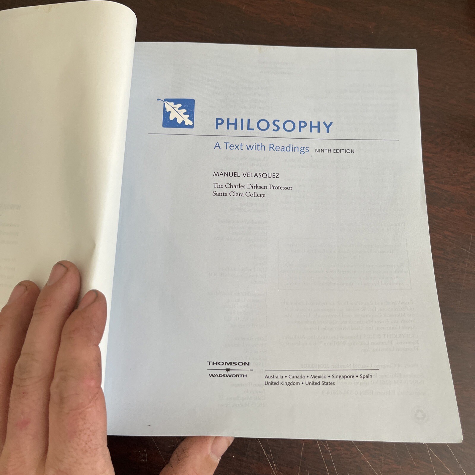 Philosophy : A Text with Readings Paperback Manuel Velasquez ...