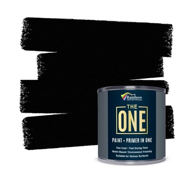 THE ONE Paint & Primer: Multi Surface Paint (Black Matte Finish, 250ml ...