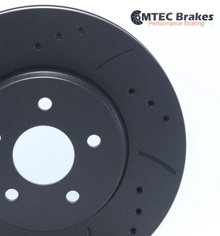 Audi A6 1.8T 00-04 Front Brake Discs Black Drilled Grooved MTEC | eBay