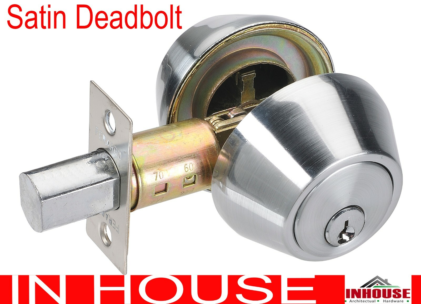dead lock bolt single cylinder double cylinder Satin Chrome Black ...