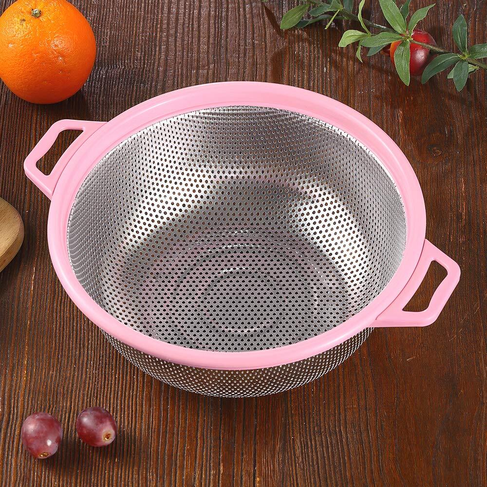 Stainless Steel Colander With Handle and Legs Large Metal Strainer 5 ...