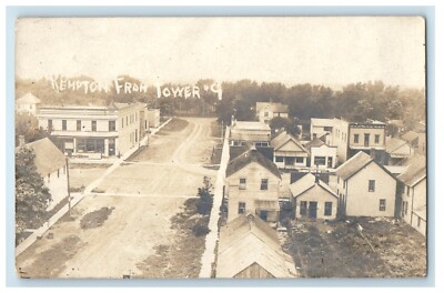 c1910's Bird's Eye View Of Kempton Illinois IL, Road Houses RPPC Photo ...