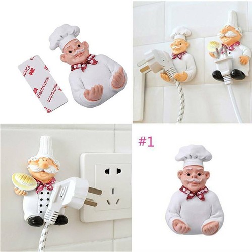 Kitchen Cartoon Chef Hook Resin Powerful Adhesive Hanger Wall Storage ...