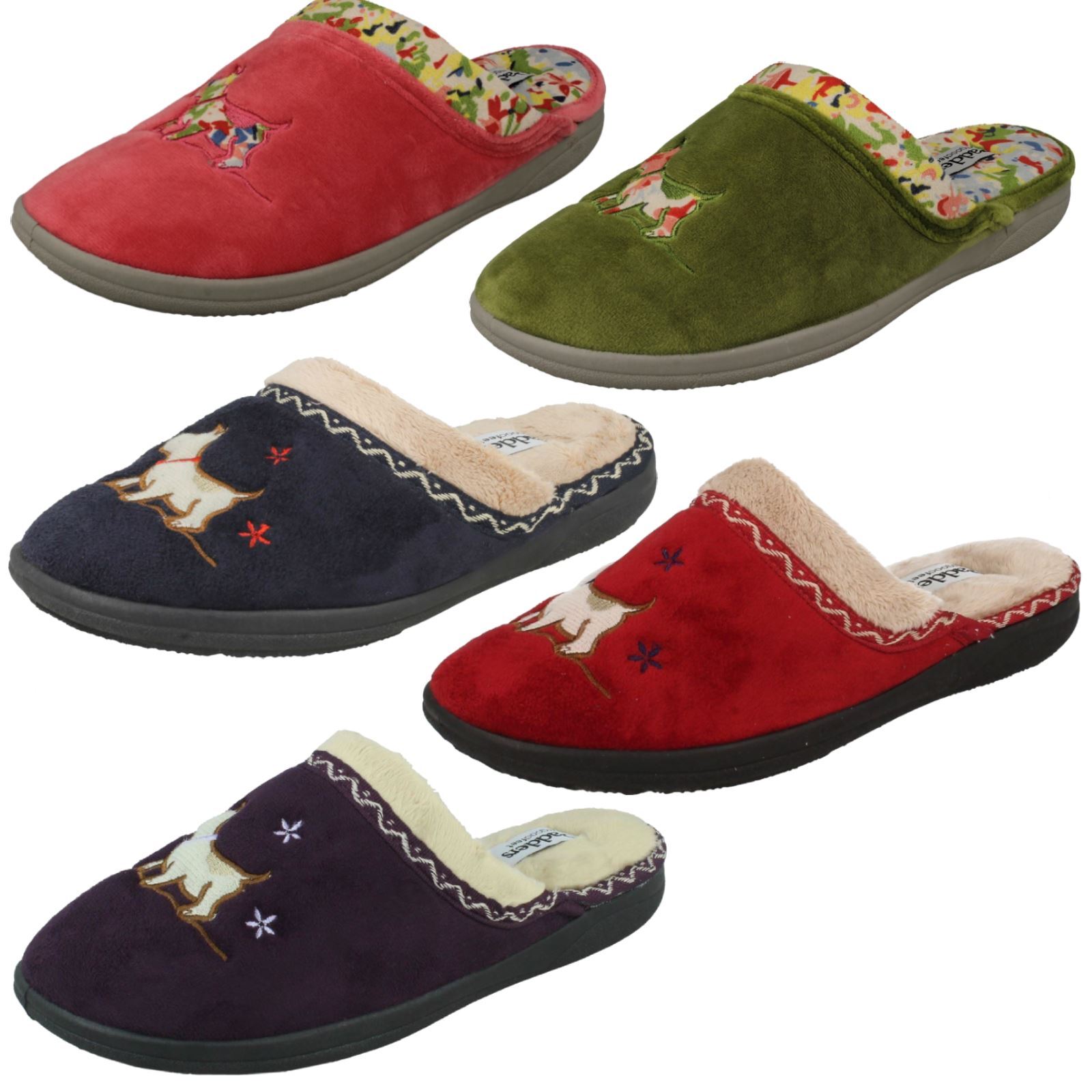 Ladies Padders Wide Fitting Slipper Mules Scotty | eBay UK