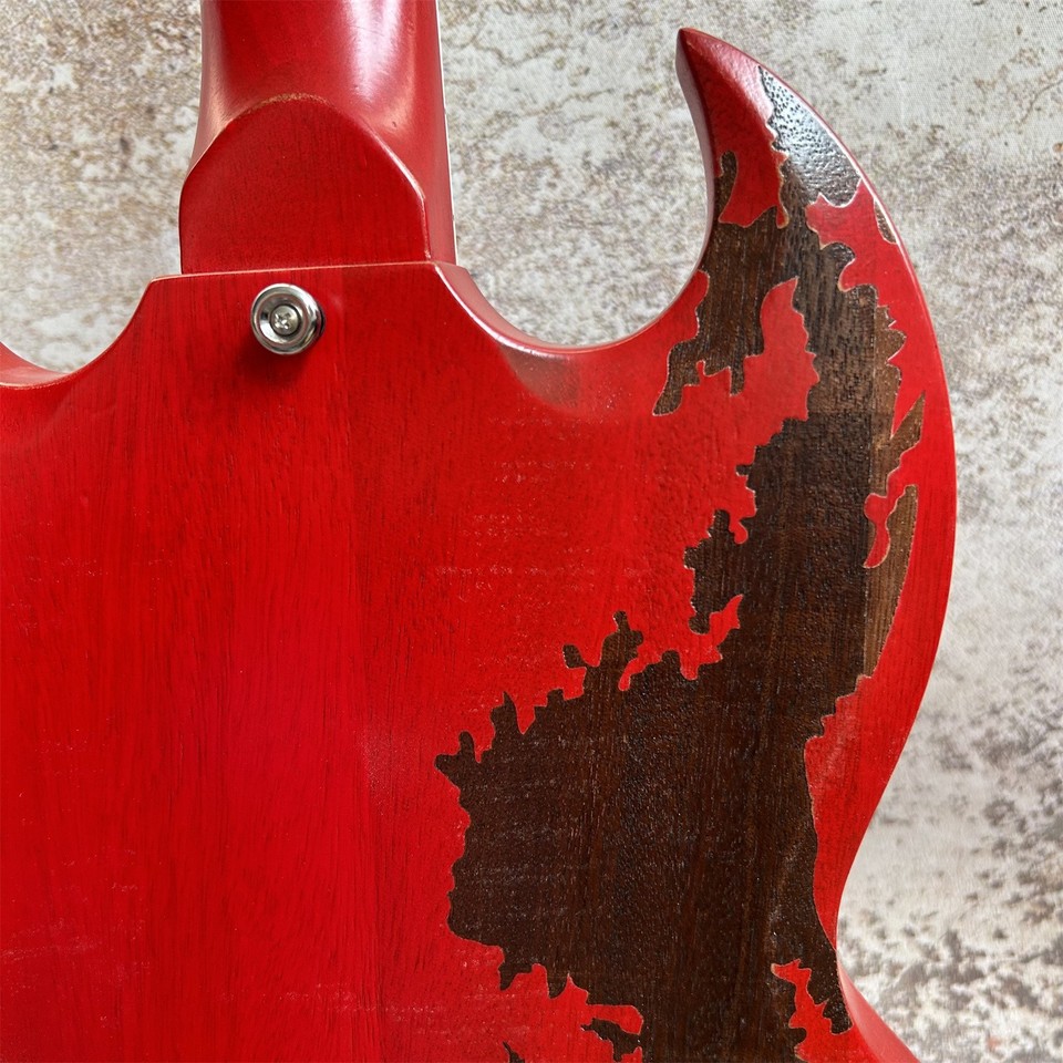 US Warehouse SG Relic Red Solid Body Electric Guitar Chrome Parts HH ...