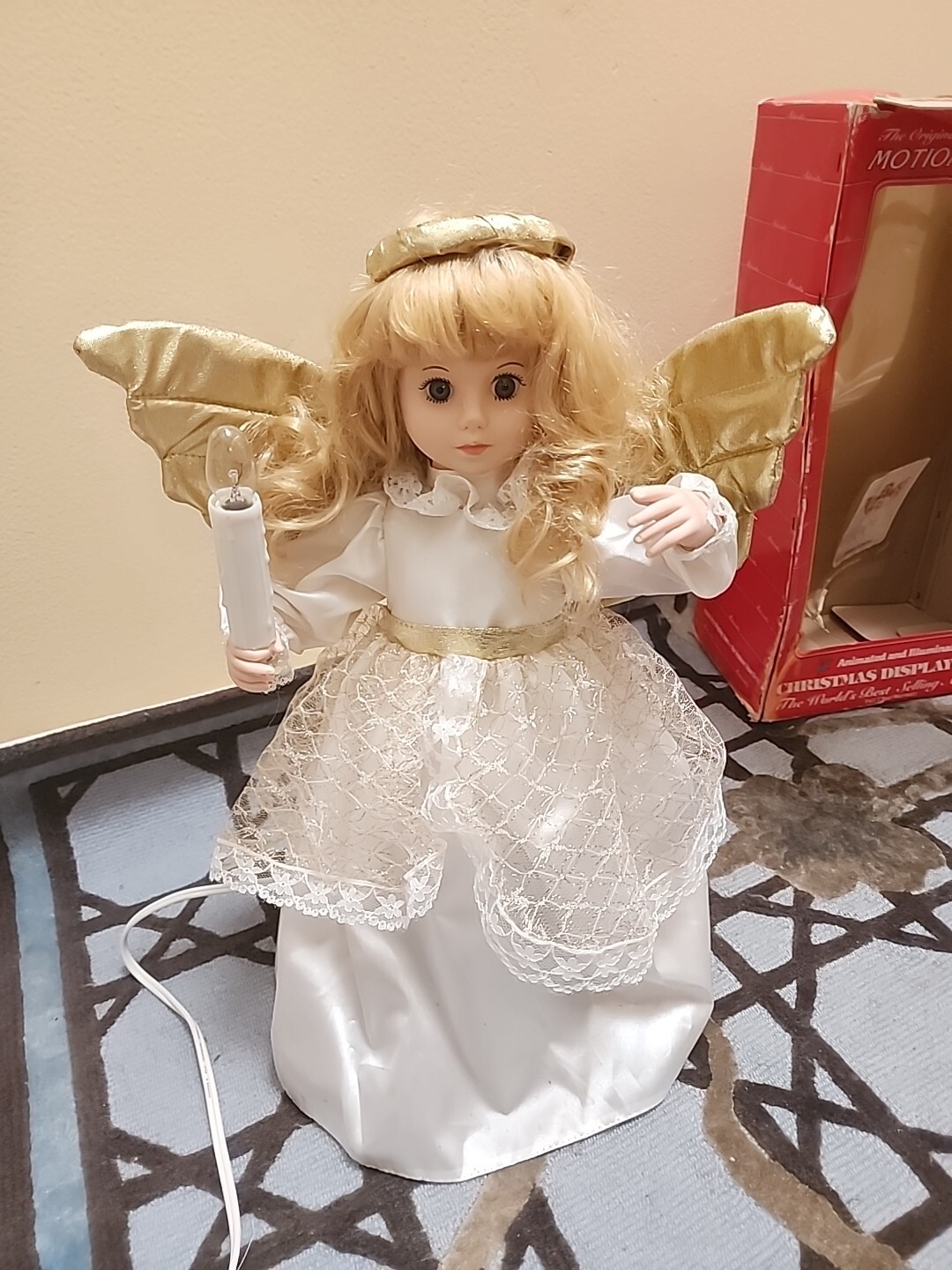 Telco Motionettes Christmas Angel Doll Lighted 19" Display Working WB ...