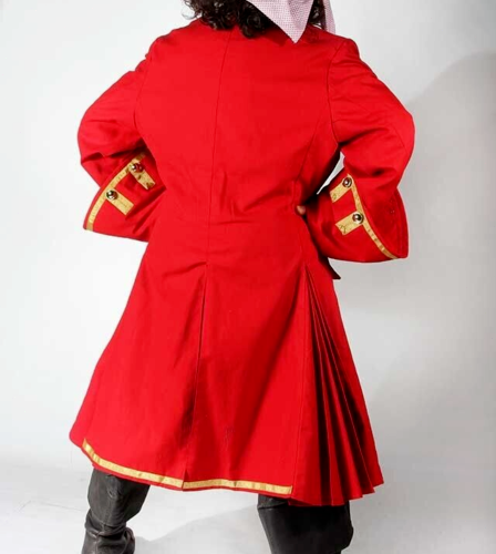 Red Captain Morgan Frock Coat Pirate Fashions Long Coat | eBay