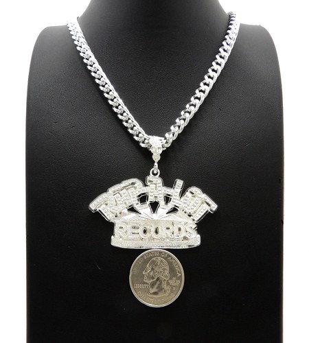 Hip Hop Iced RAP-A-LOT Records Pendant & 6mm 24" CUBAN CHAIN FASHION ...