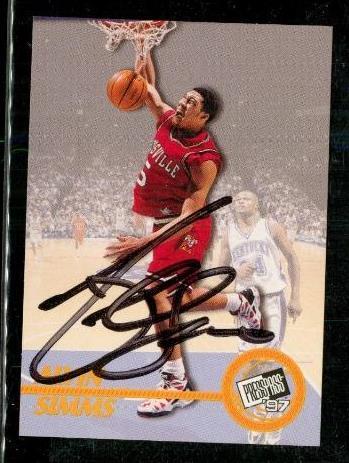 Vintage 1997 PRESS PASS AUTOGRAPH Basketball Card ALVIN SIMMS Cardinals ...