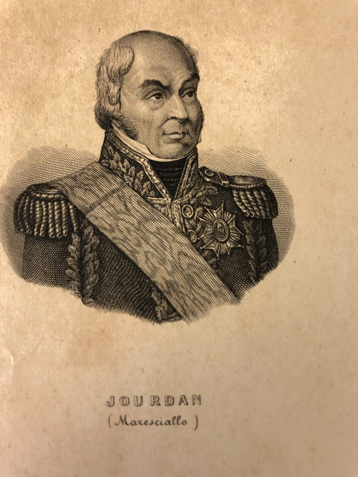 Antica incisione Metà 800 Jourdan Maresciallo napoleonico 23,9x15,4 cm ...