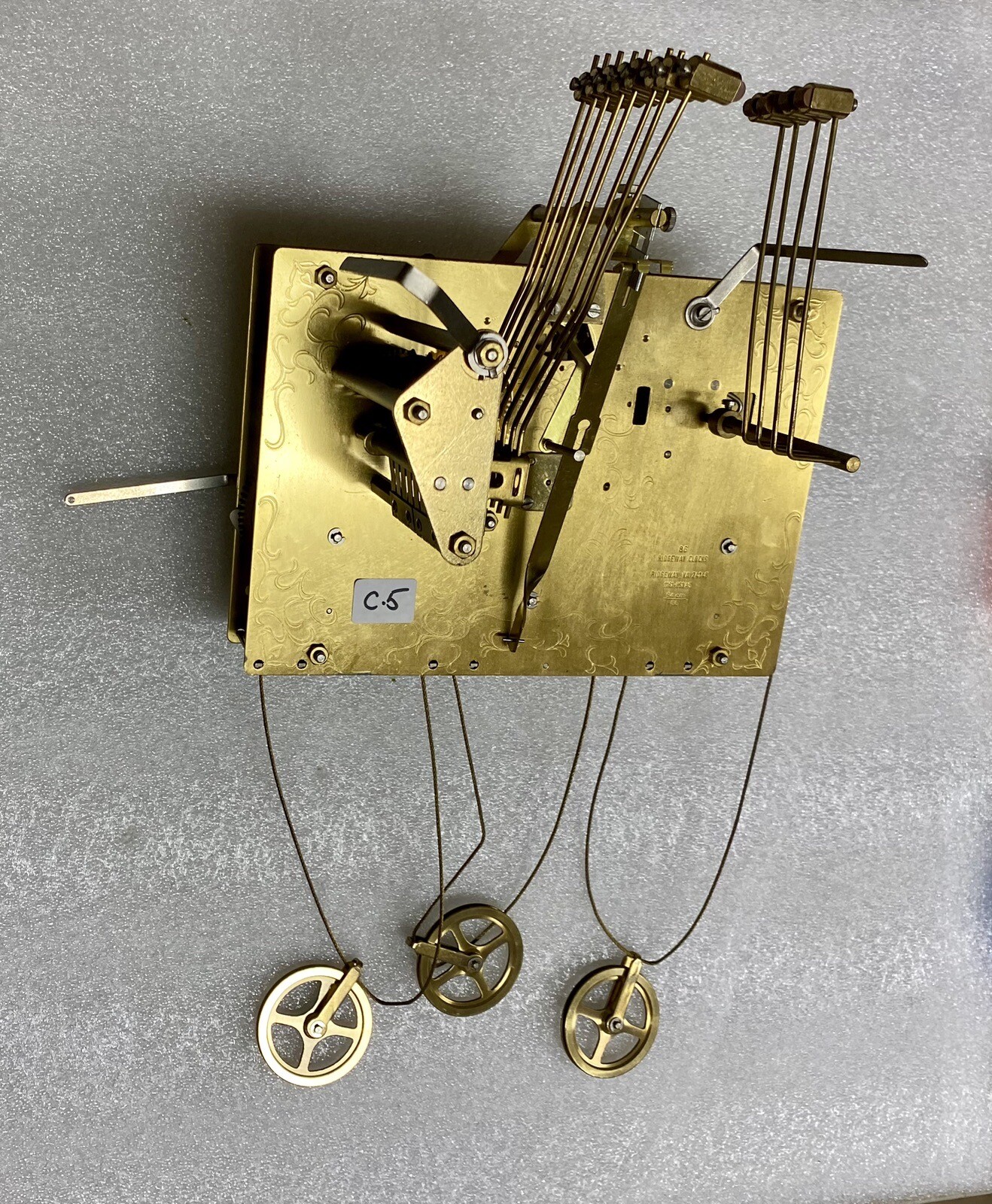 Hermle Ridgeway Clock Movement Triple Chime 1161-853AS 94cm With ...