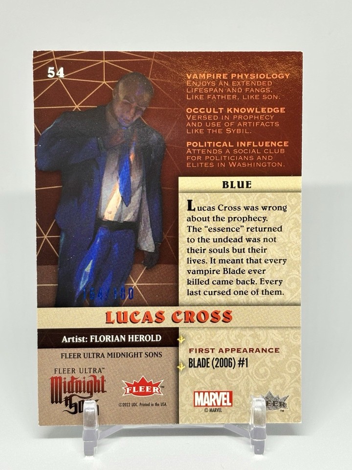 LUCAS CROSS 2022 FLEER ULTRA MARVEL MIDNIGHT SONS BLUE /180 | eBay