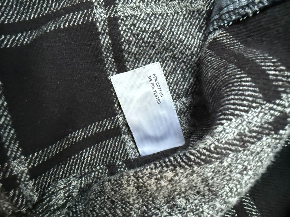 Duluth Trading Company Black Putty Check Folklore Flannel Duster S | eBay