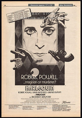 HARLEQUIN__Original 1980 Trade print AD / poster__ROBERT POWELL__DAVID ...