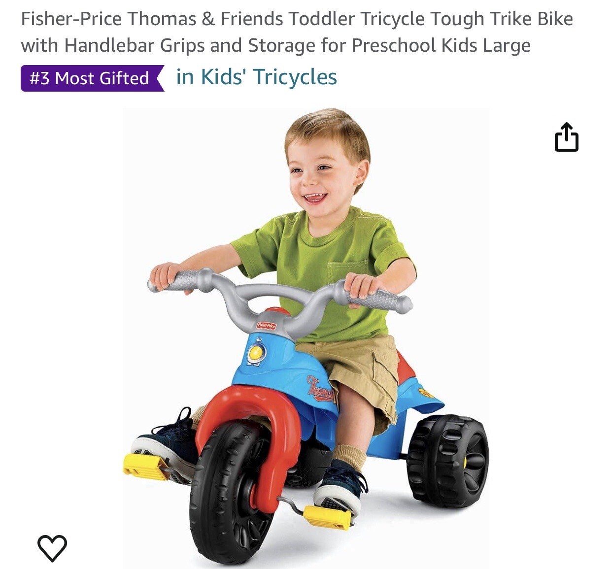 Fisher-Price Thomas & Friends Toddler Tricycle Tough Trike Bike with ...