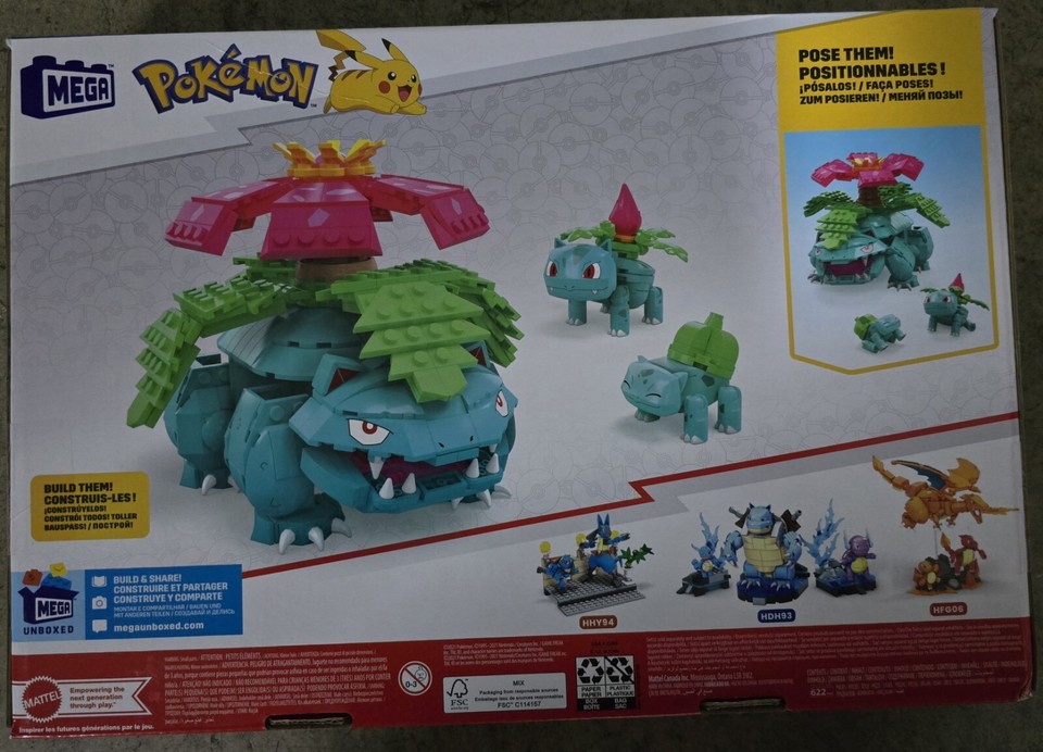 Mega Construx Bulbasaur Evolution Set Bulbasaur Ivysaur Venusaur ...