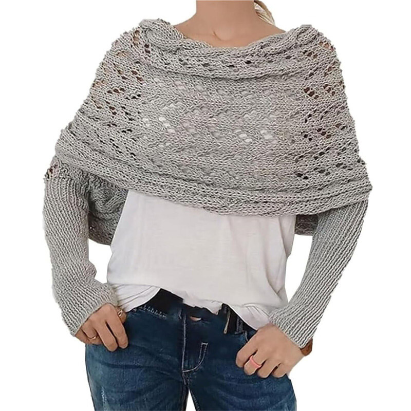Women Scarf Knitted Warm Sweater Tops Scarves Wrap Winter Shawl with ...