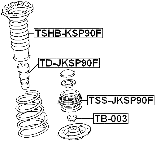 TSS-JKSP90F Febest FRONT SHOCK ABSORBER MOUNTING 48609-0D040, 48609 ...