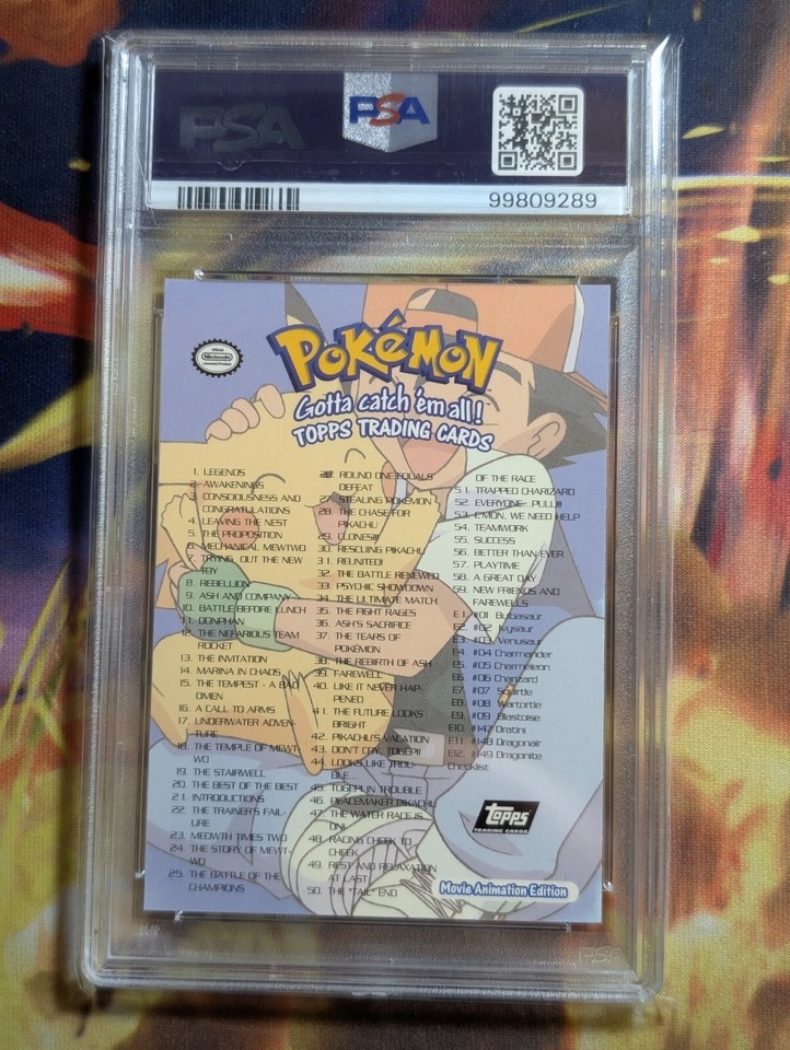 PSA 9 Pokemon Checklist 1999 Topps Movie Edition T.V. Graded Card | eBay