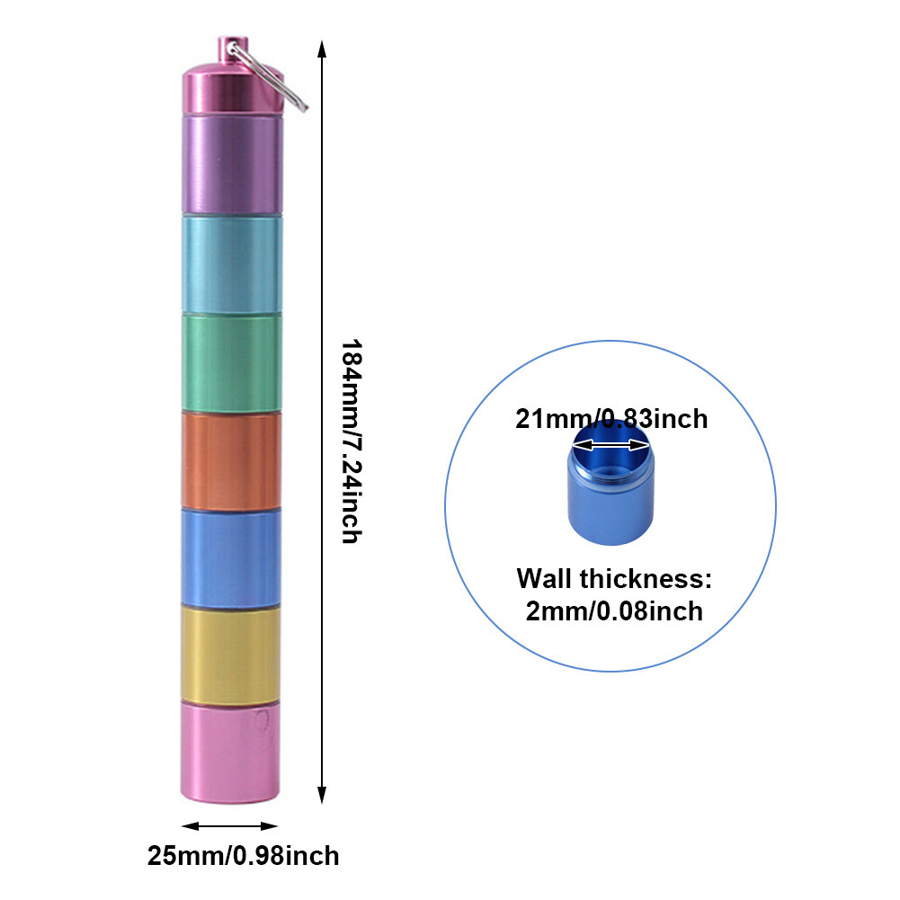 Medicine Storage 7 Day Round Camping Stackable Waterproof Outdoor Pill ...