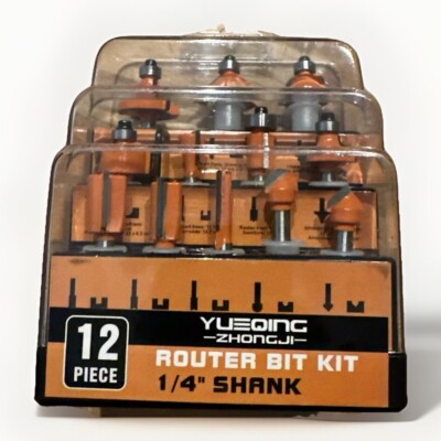 1/4 Shank Router Bit Set Router bit set 1/4 Shank 12 Piece Router bit ...
