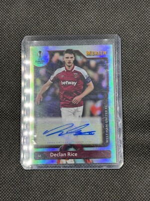 2021-22 Topps Merlin DECLAN RICE Auto Silver Refractor Card West Ham ...
