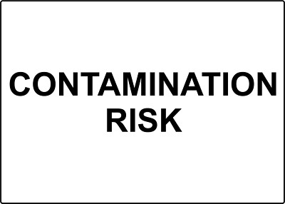 CONTAMINATION RISK | Laminated Vinyl Decal Sticker Label | eBay