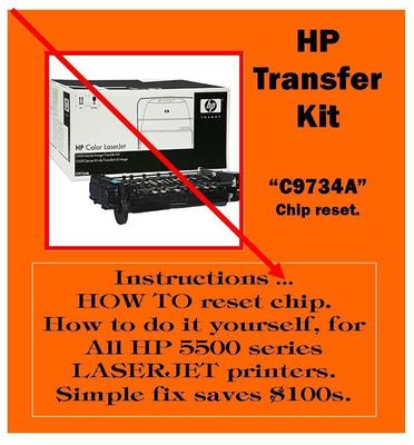 HP 5500 series Laserjet Printer TRANSFER Kit How to RESET don't replace ...