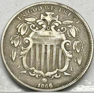 1866 Shield Nickel, Rays, 1st Year Minted | eBay