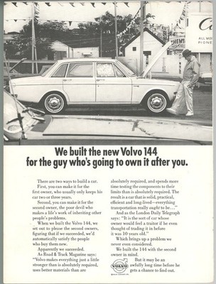 1967 VOLVO 144 advertisement, Canadian print ad, Volvo sedan at used ...