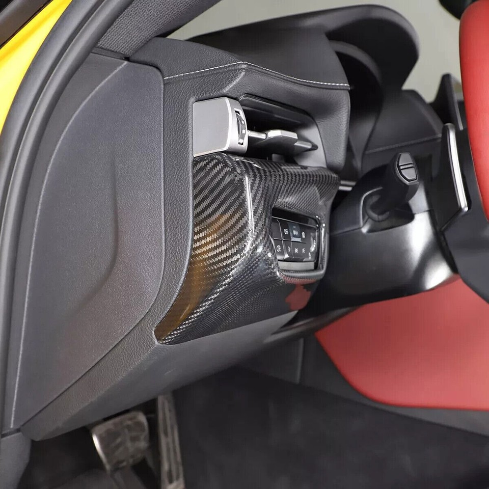 Carbon Fiber Car Headlight Switch Cover Frame Trim For Toyota Supra A90 ...