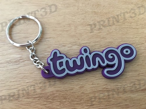 Porte clés / Keychain PVC souple Twingo monogramme logo violet/purple ...