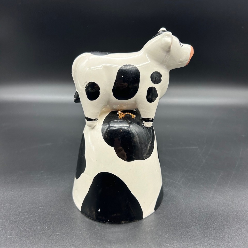 Vtg Cow Shaped Ceramic Bell with Udder Dingler by Loomco 1994 | eBay