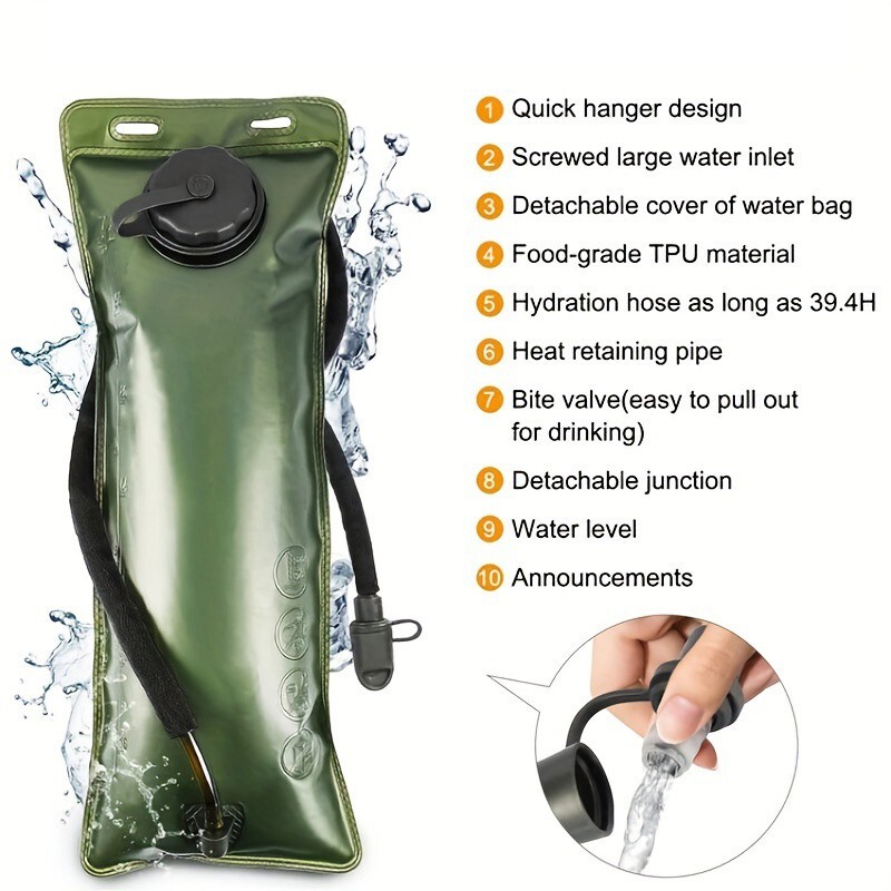 3L Water Bladder Bag Hydration Backpack Pack Hiking Camping Cycling ...