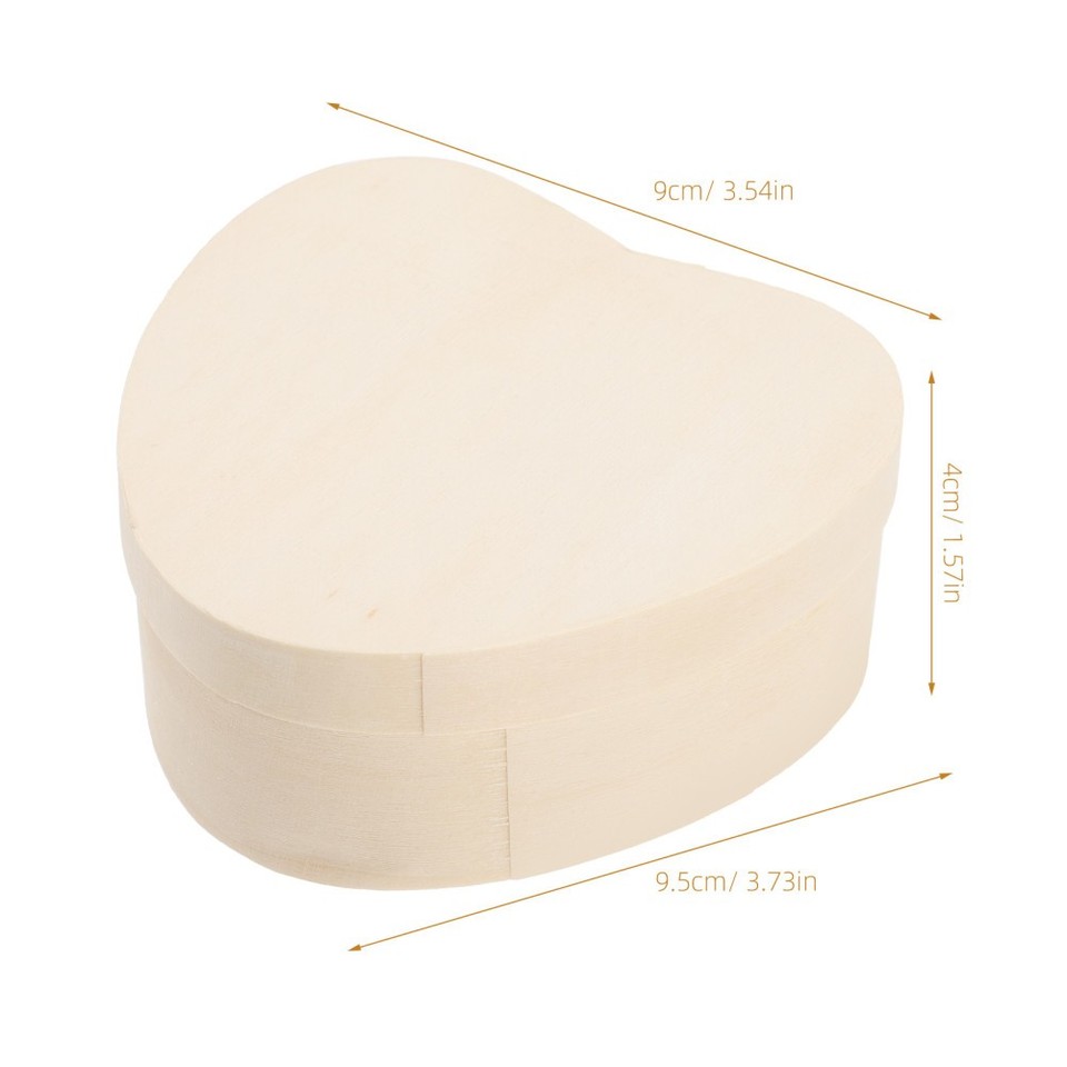 2 Pcs Unfinished Wood Storage Box Diy Decorative Boxes Small Wooden ...
